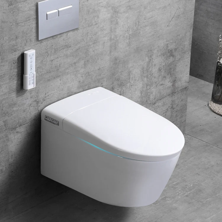 Modern Wall Hung Toilet Marble Luxury Bathroom Sensor Smart Electric ...