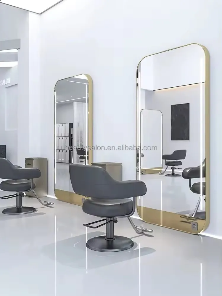 Barber Shop Mirror Table Net Red Tide Led With Light Wall-mounted ...