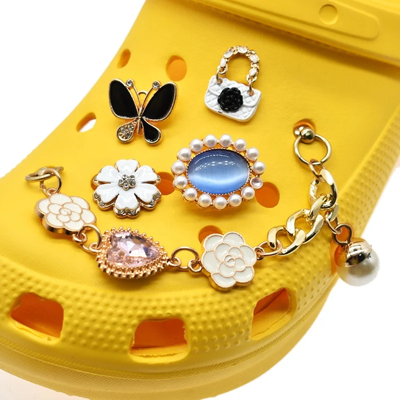 Wholesale Metal Luxury Shoe Charms Bling Designer Shoe Decorations ...