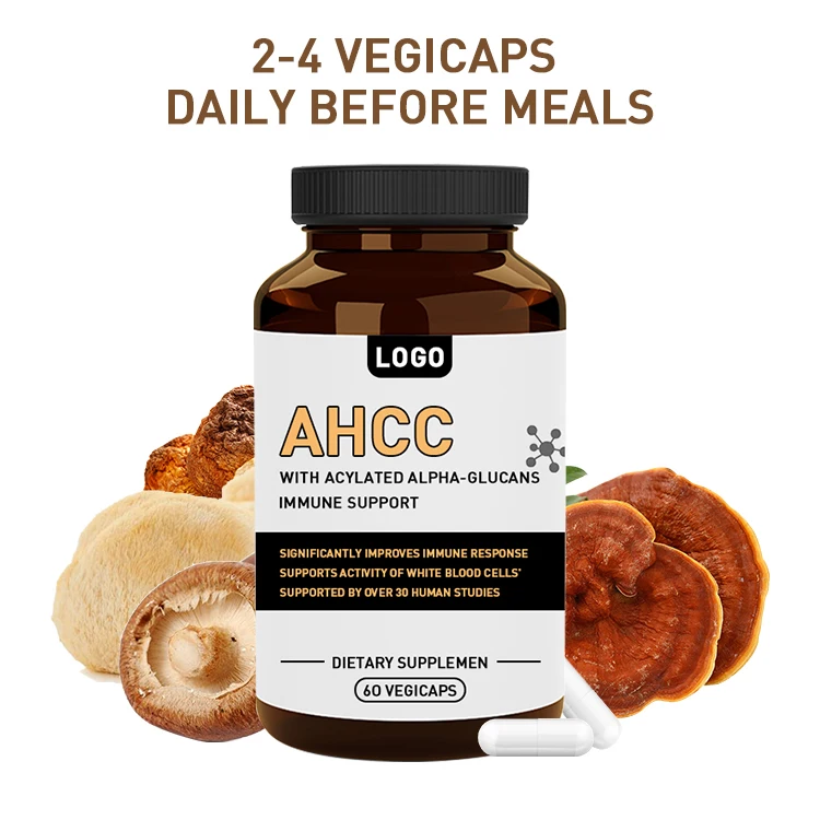 OEM Customized AHCC Vegetarian Capsules Mixed with Mushroom Extract to ...
