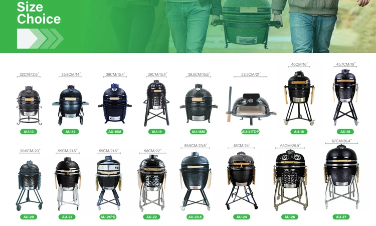 Big Green Top Kamado 15 Inch Table Pattern Ceramic Barbeque Egg Grill ...