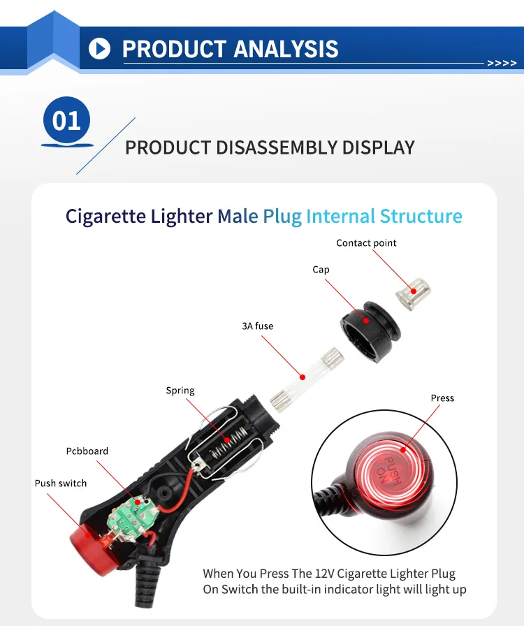 12v Dc Power Socket Auto Electrical Power Car Cigarette Lighter Plug ...