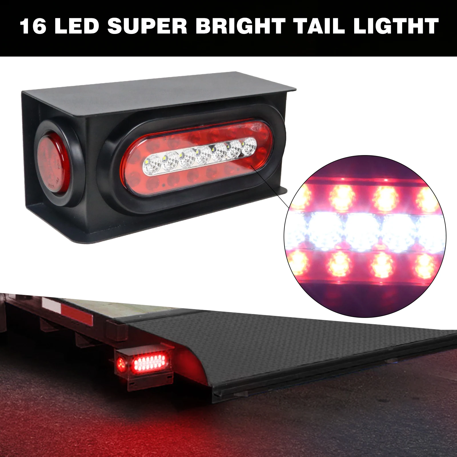 New Universal Pair Steel Trailer Light Boxes Housing Kit with 6\" Oval ...
