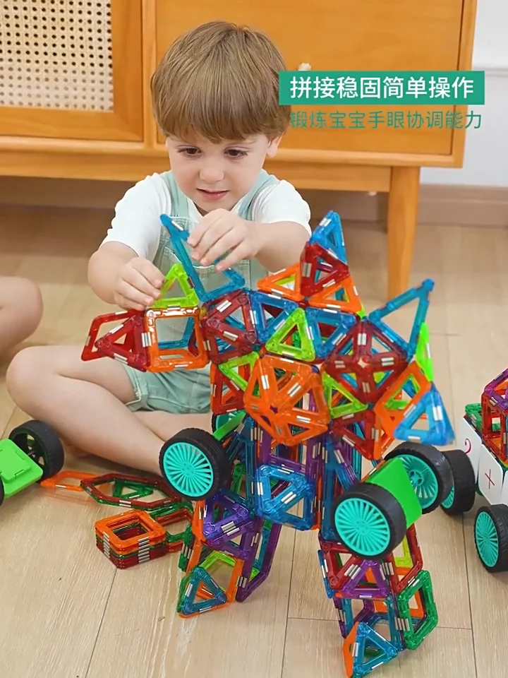 Big Size Creative Kids Magnet Building Block Magnetic Tiles 100 Pcs ...