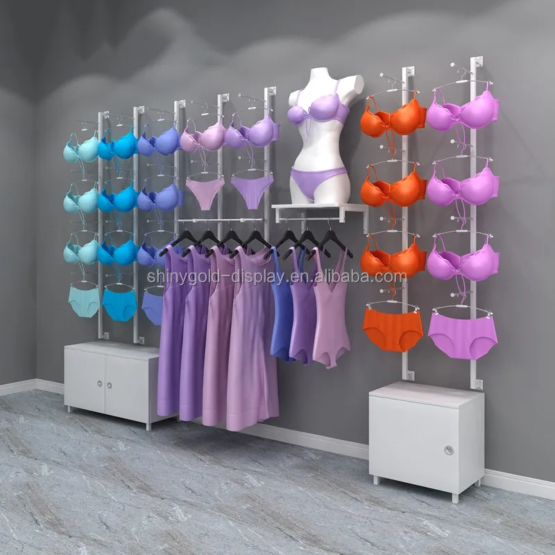 Shop Design - Shiny Gold Underwear Rack - Customizable