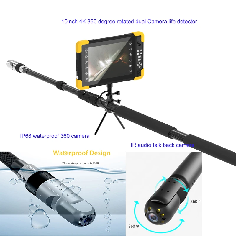 Ptz Dual Security Camera Inspection System 10.1 Monitor 4k Hd Audio ...