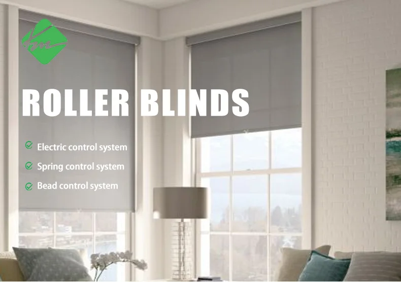 Spring Loaded Waterproof Thermal Roller Blinds for Windows