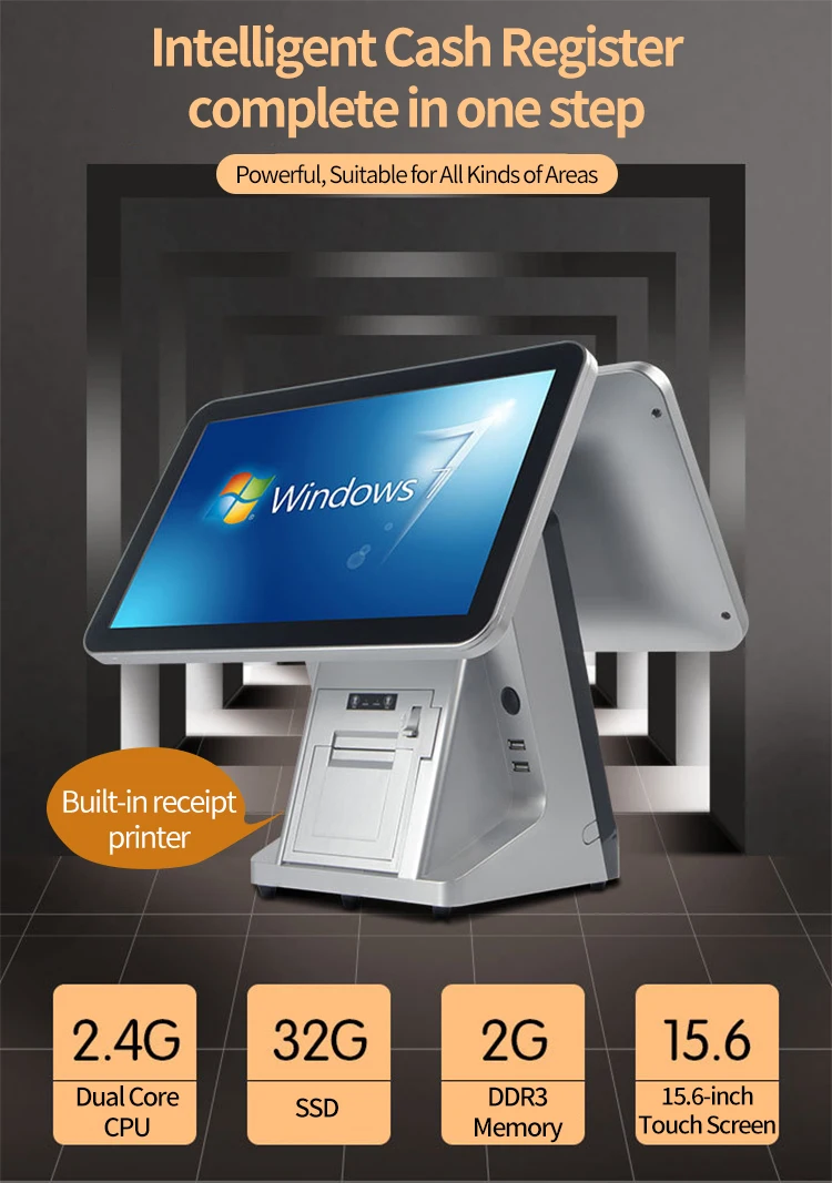 Smart Cashier Pos All In One 15.6 Inch Windows Touch Screen Cash ...