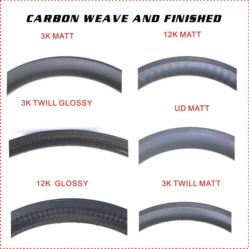 Gravel Bike Carbon Rims 22mm Internal Width 30mm Profile Tubeless 700C ...