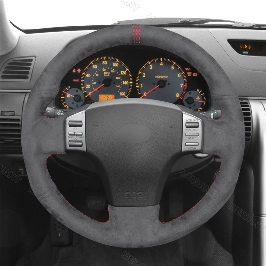 Wholesale Customized Black Athsuede Car Steering Wheel Cover for Nissan Skyline V35 2003 2006 Infiniti G35 2003 2004 2005 2006