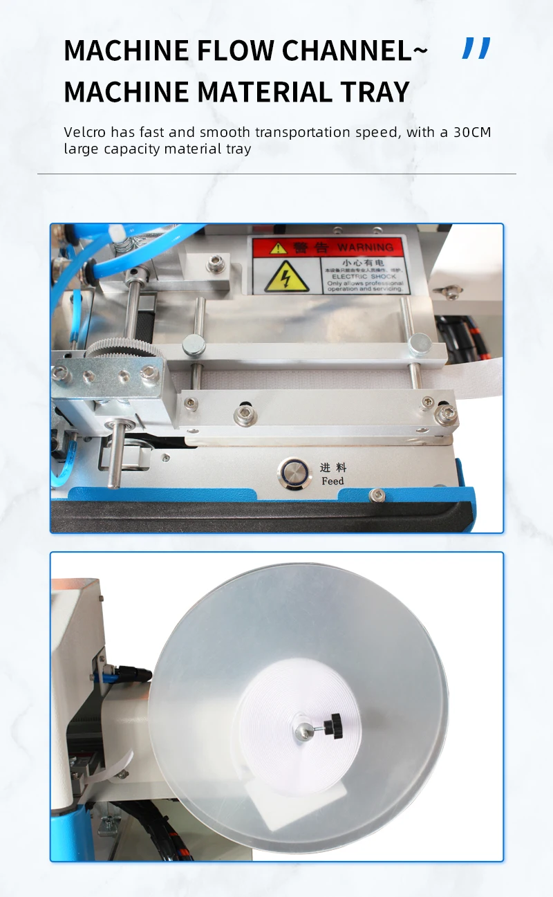 Automatic Feeding Material Sewing Machine for Clothing Making Magic Sticker Punching Stitching ...