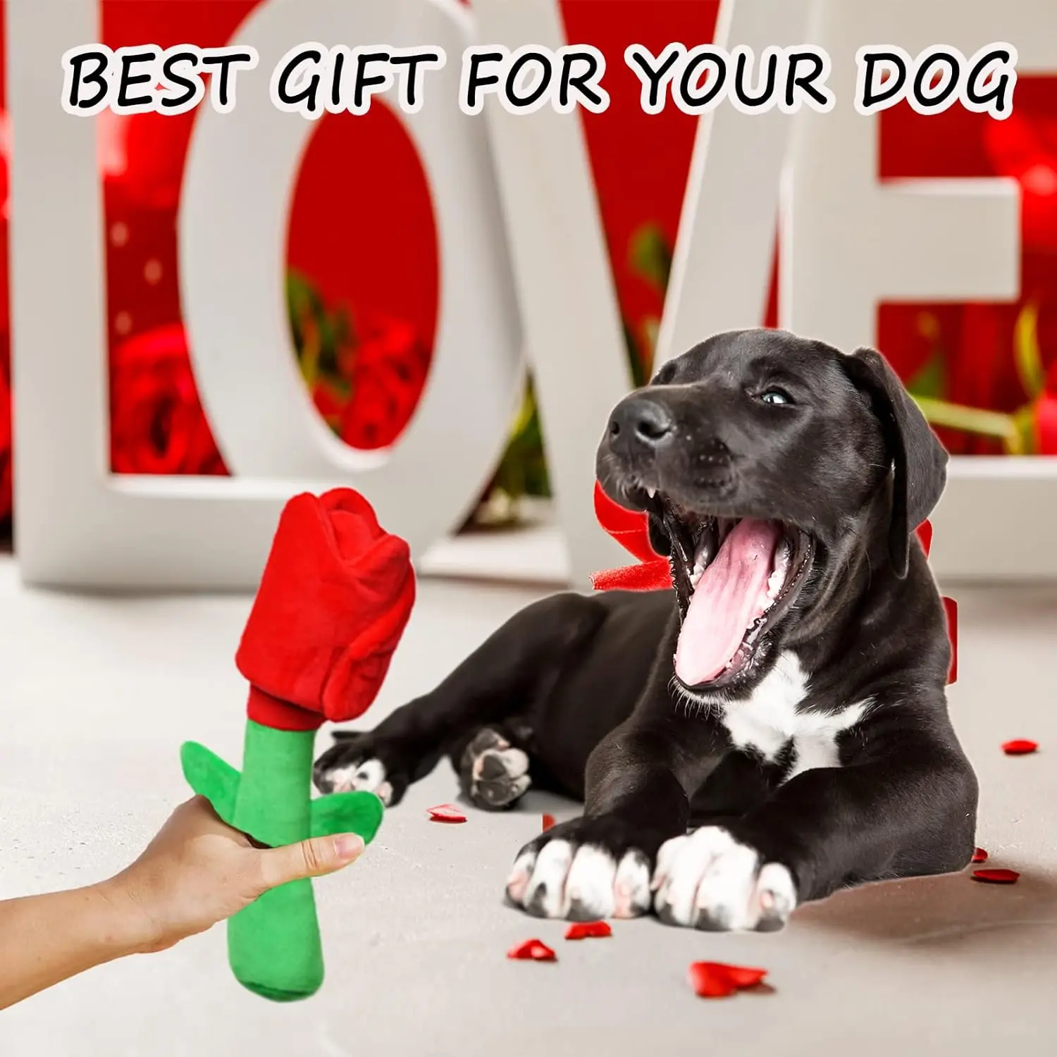 Romantic Fashion Rose Dog Toy Durable Interactive Pet Puzzle Snuffle ...