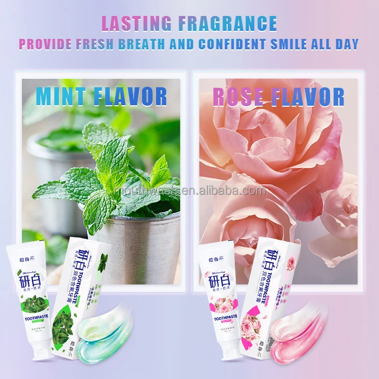 Teeth Whitening Toothpaste,120g Rose Flavor Toothpaste,Adult Use Double ...