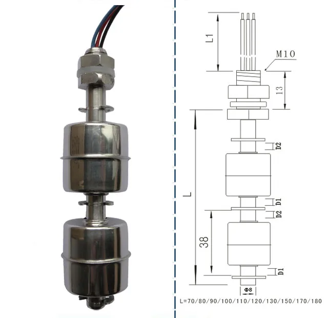 Stainless Steel Magnetic Contact Float Switch - Liquid Level Sensor