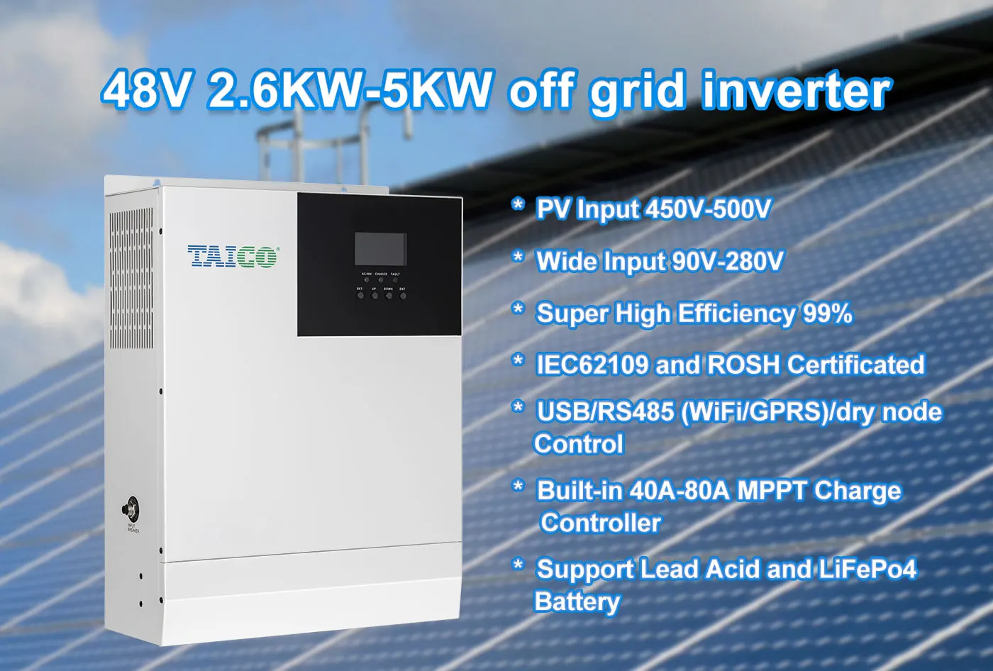 Taico Solar Panel Hybrid System Hybrid 10kw Solar Inverters 3kw 10kw ...