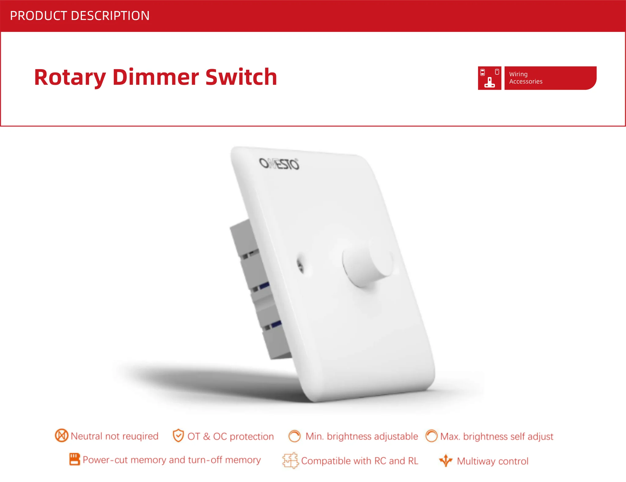 Wholesale Rotary Type Smart Dimmer With Memory Function Tuya Control ...