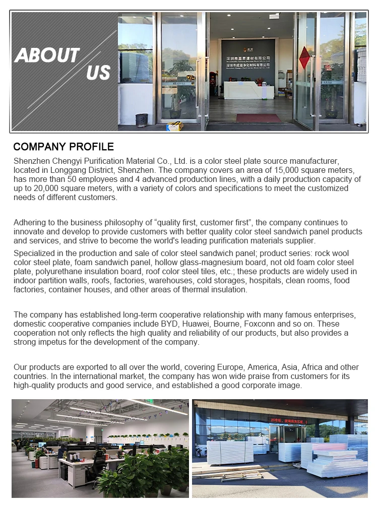 Modern Magnesium Oxysulfide Color Steel Plate Sandwich Composite Board ...