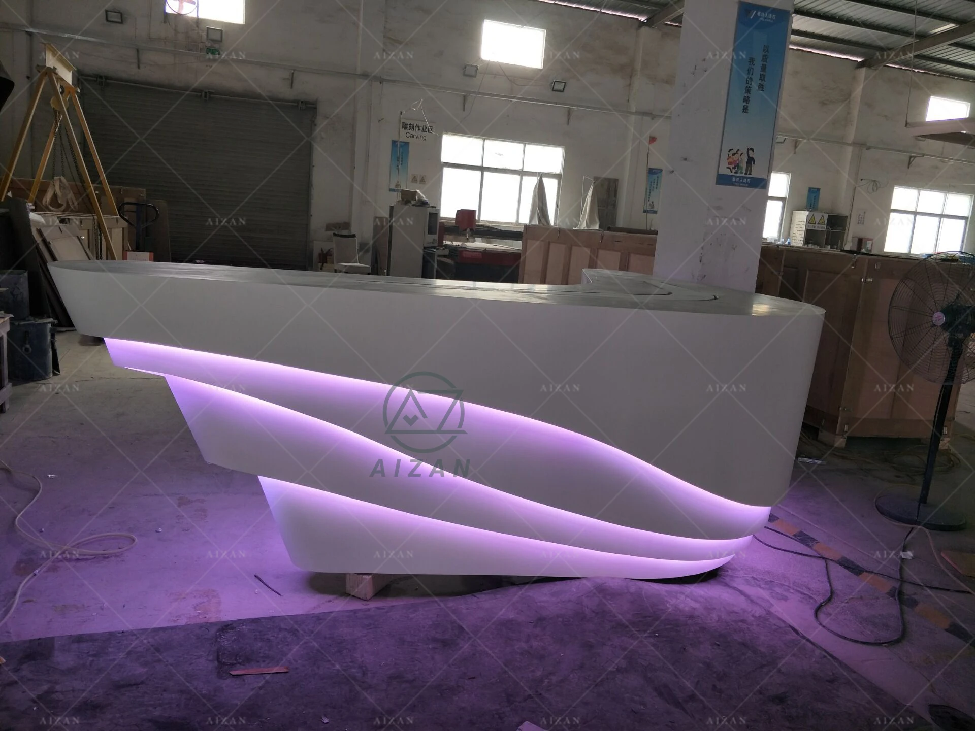 Solid Surface Reception Counter Top Stunning White Office Dental Clinic ...