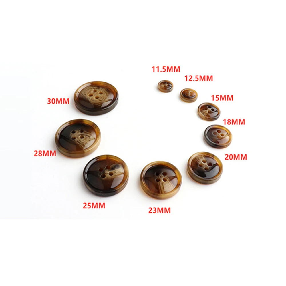 4 Holes Luxury Sewing Resin Buttons 18L 20L 24L 28L 32L 36L 40L 44L 48L ...