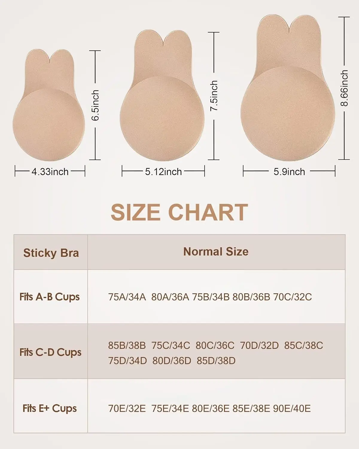 Push up Self Adhesive Rabbit Ears Bra Popular Silicone Adhesive Rabbit ...