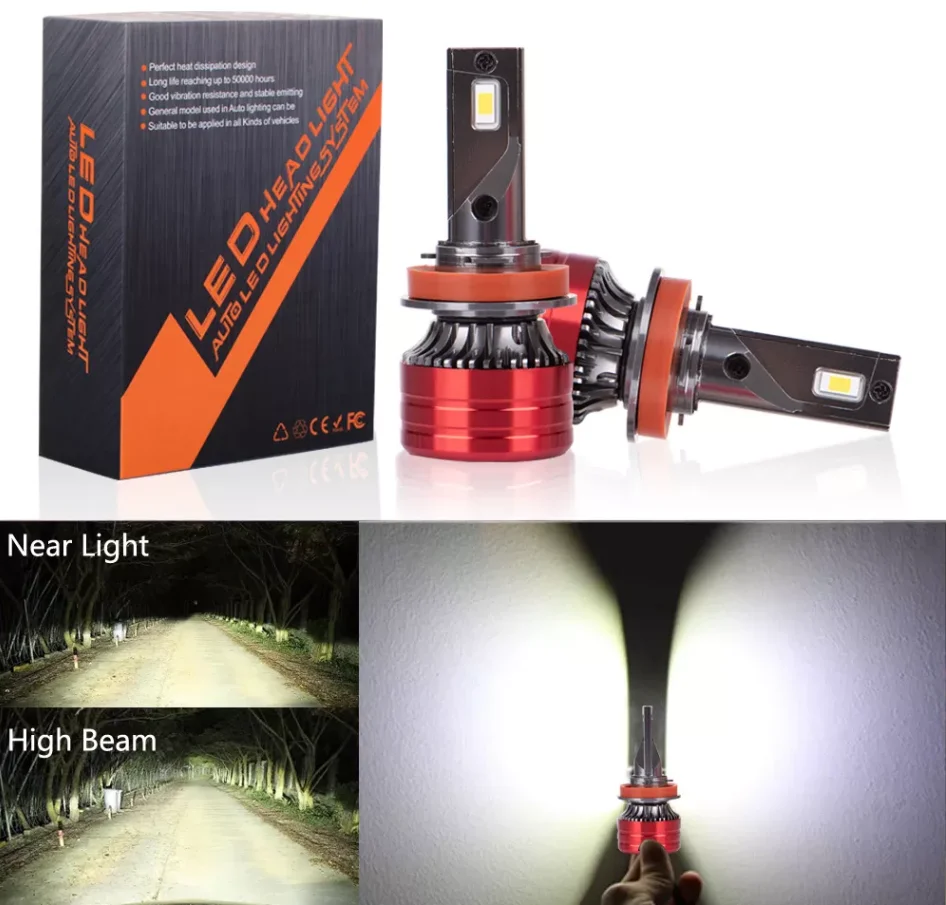 3570 Chip 22000LM 100W 6000K LED Headlight H7 H11 - Universal Fit