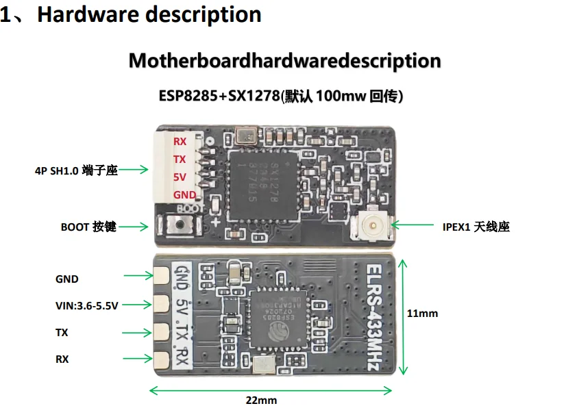 spiderRC Receiver ELRS433 MINI RX power 100mW Antenna 3Db ExpressLRS ...