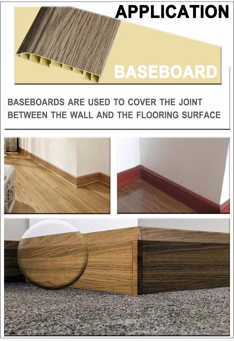 Durable Waterproof SPC PVC Skirting Boards for Houses