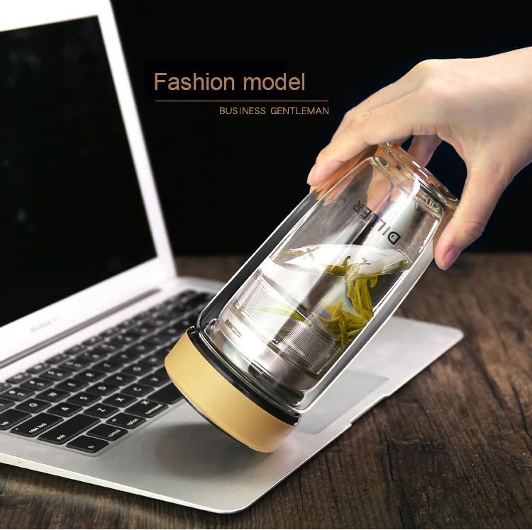 Wholesale Custom High Borosilicate Glass Bottle Tea Infuser