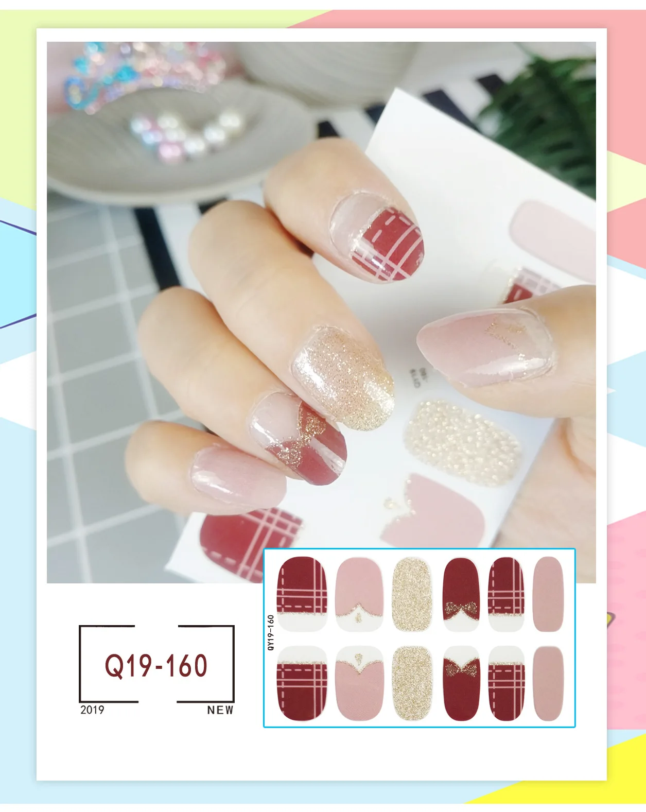 Nails Wrap Packet Colour Changing Korea 12 Pcs/sheet Waterproof 3d Nail ...