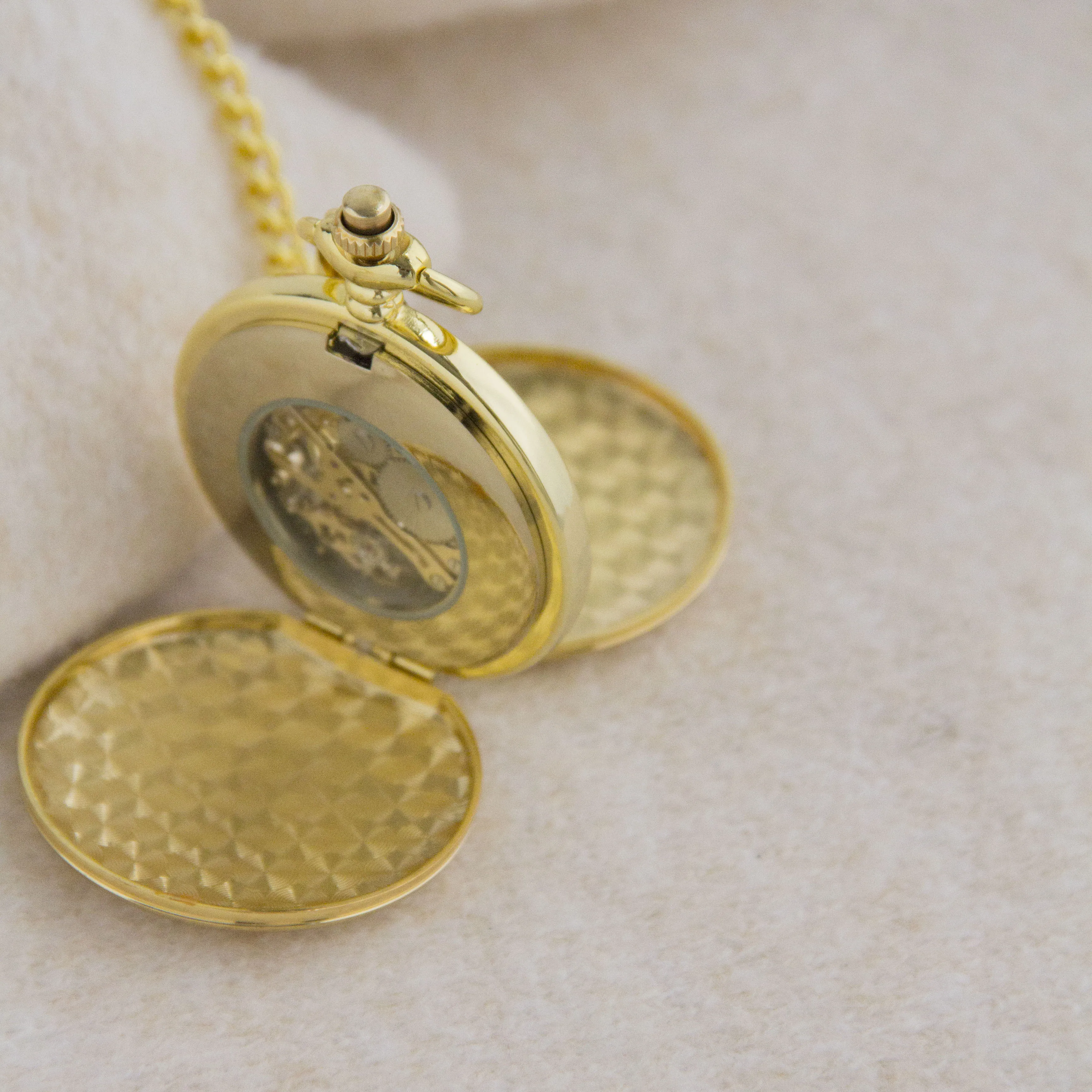 Mechanical Pocket Watch Hollow Design Two Sides Unfolding Chain Watch ...