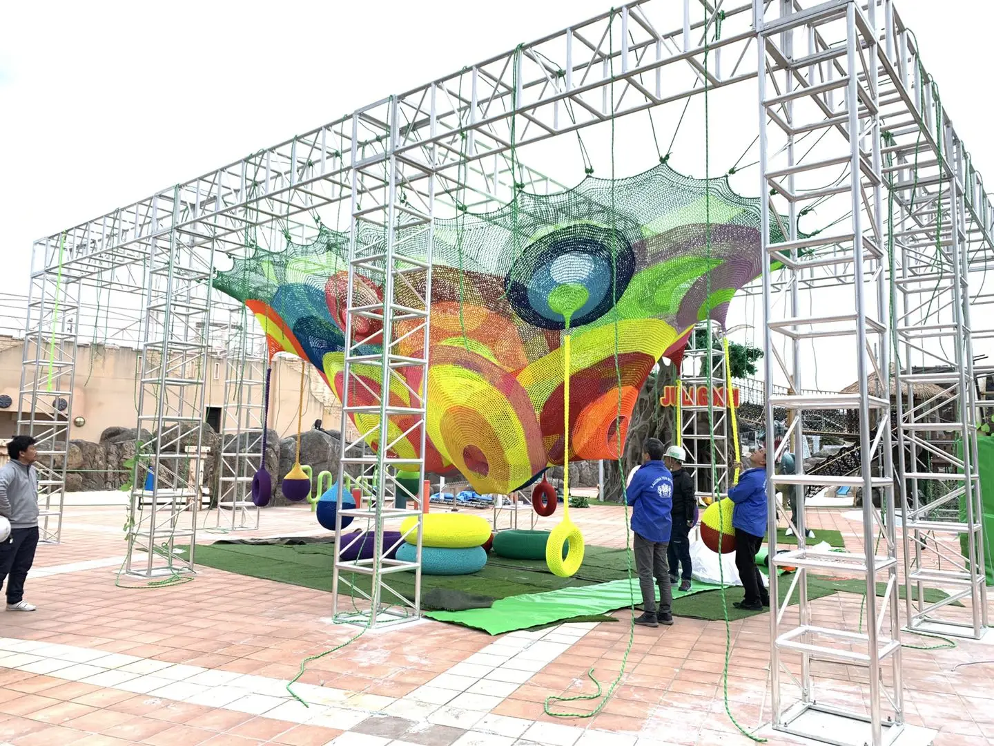 Bettaplay Indoor Playground Kids Ropes Crocheted Rainbow Climbing Net ...