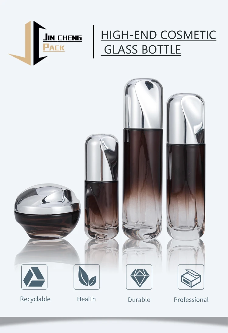 40ml 100ml 120ml 50g Elegant Cosmetic Packaging Airless Pump Bottles Lotion Jars Fancy Glass ...