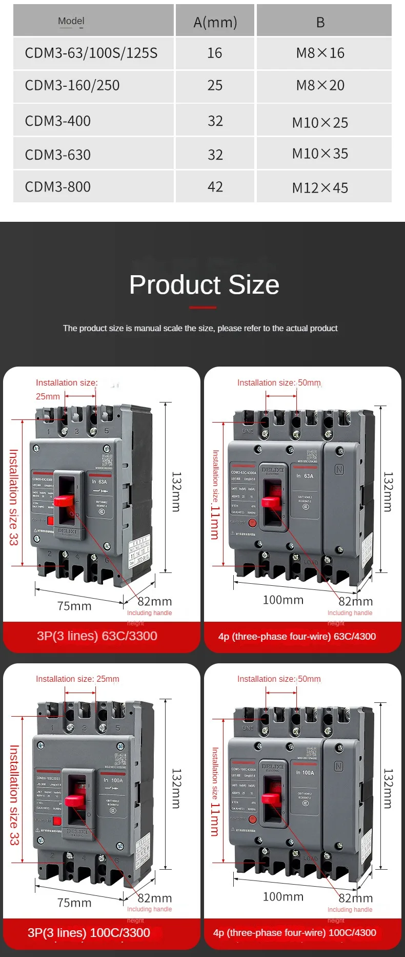 DELIXI CDM3S Moulded Case Circuit Breaker - Reliable Performance