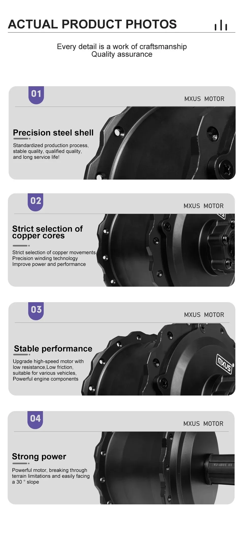 MXUS Brushless Electric Fat Bike Motor 48V Gear Hub with Freewheel ...