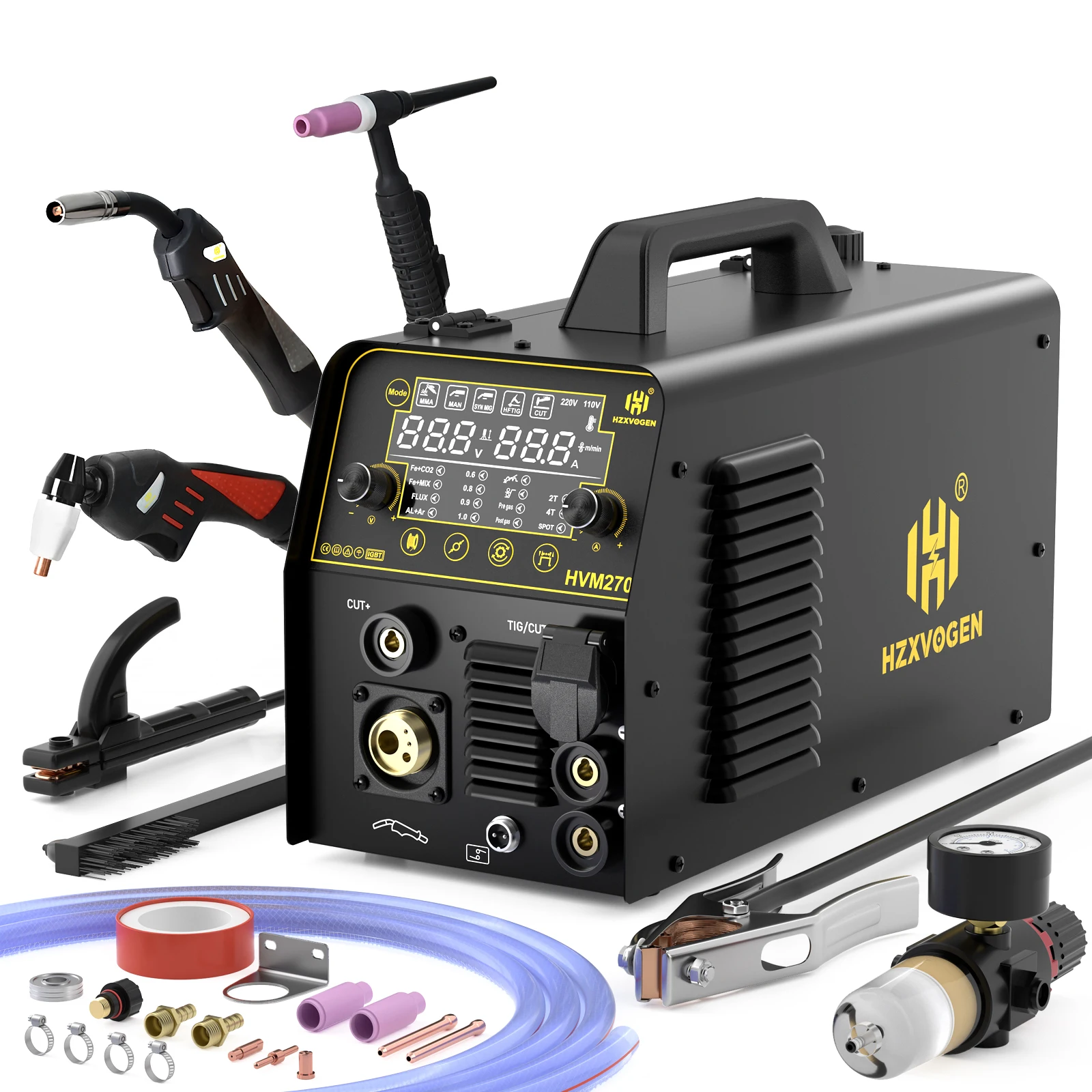 Hitbox 6in1 Hvm270 Mig Welding Machine Plasma Cutter,Mma,Hf Tig,Mig,Mig ...