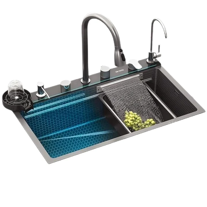 2025 New Product Modern Black Smart Integrated Kitchen Sink Undermount ...