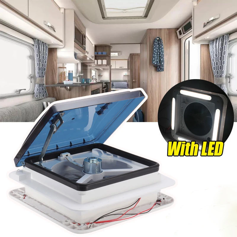 12v Airflow Electric Led Light Caravan Fan Trailer Camper Motorhome Air ...