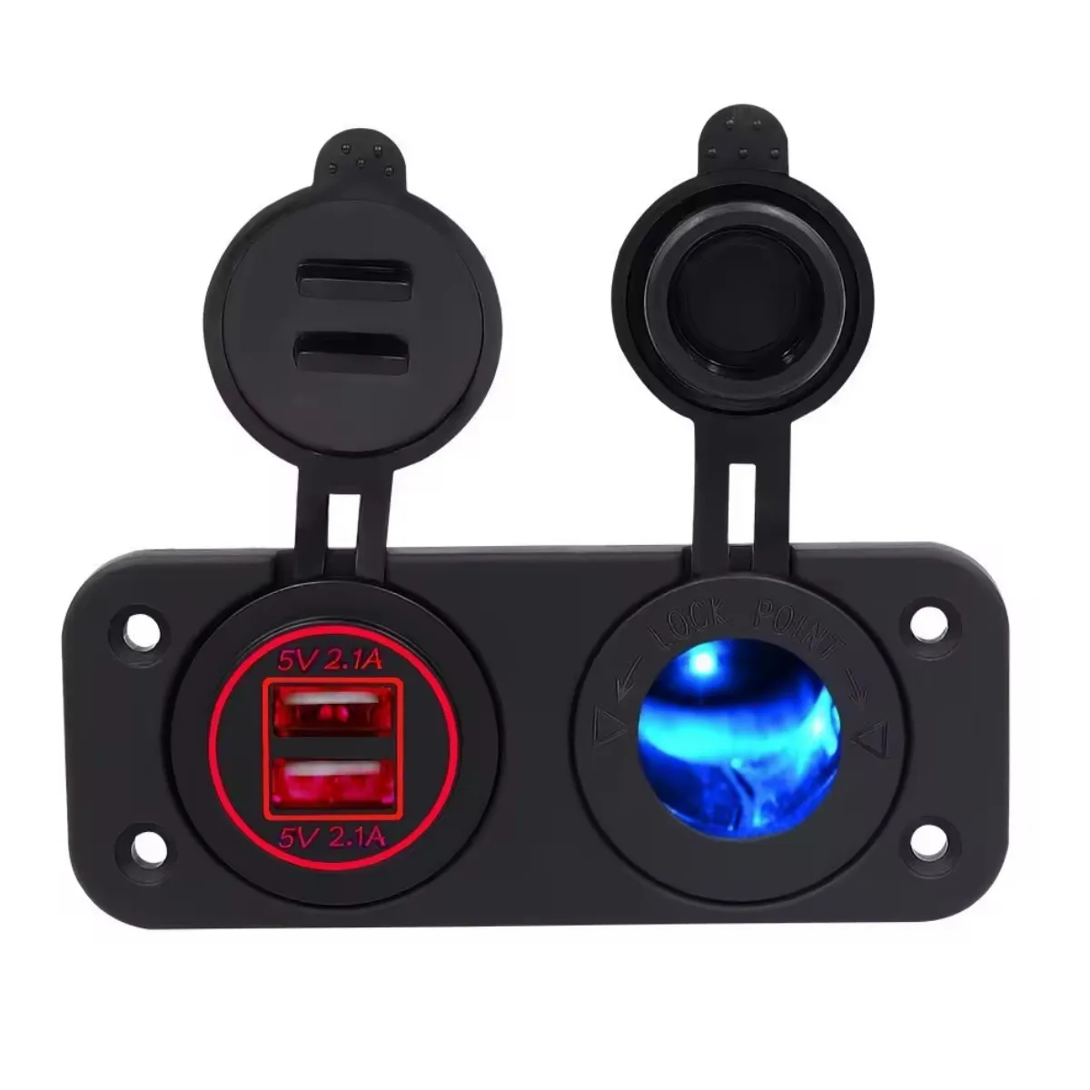 12V 4.2A Dual USB Charger Power Outlet with Led Light and Cigarette ...