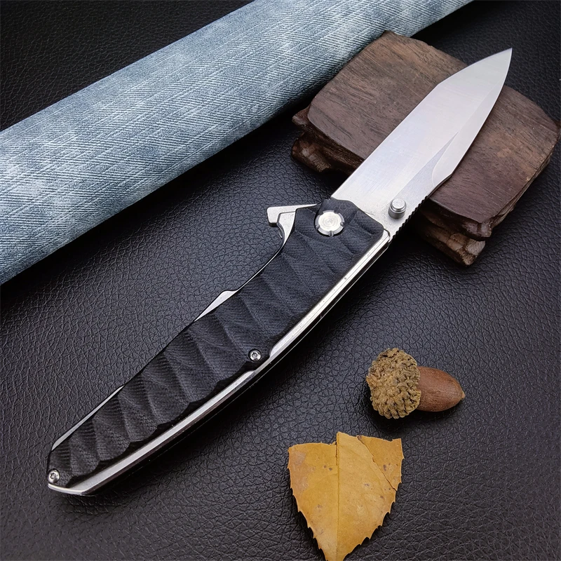 Outdoor G10 Handle Tactical Folding Pocket Knife D2 Blade Edc Camping ...