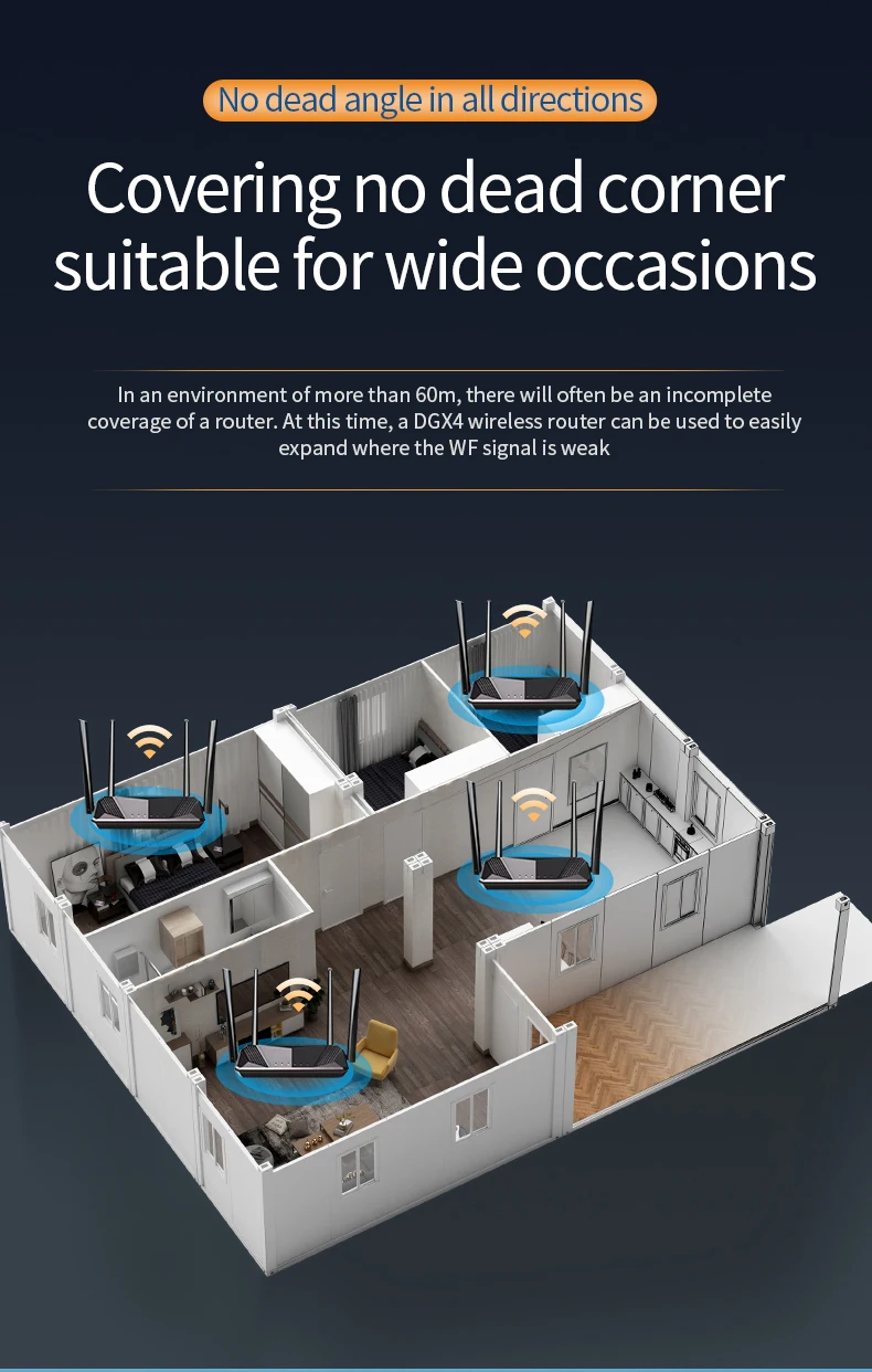 Dragonglass 1500mbps Wifi Booster - Long-Range Wireless Mesh Router