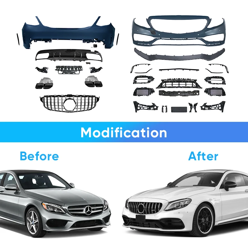 C Class W205 Body Kit Bodykit Coupe C63 2015 C63 W205 C200 2008 Front ...
