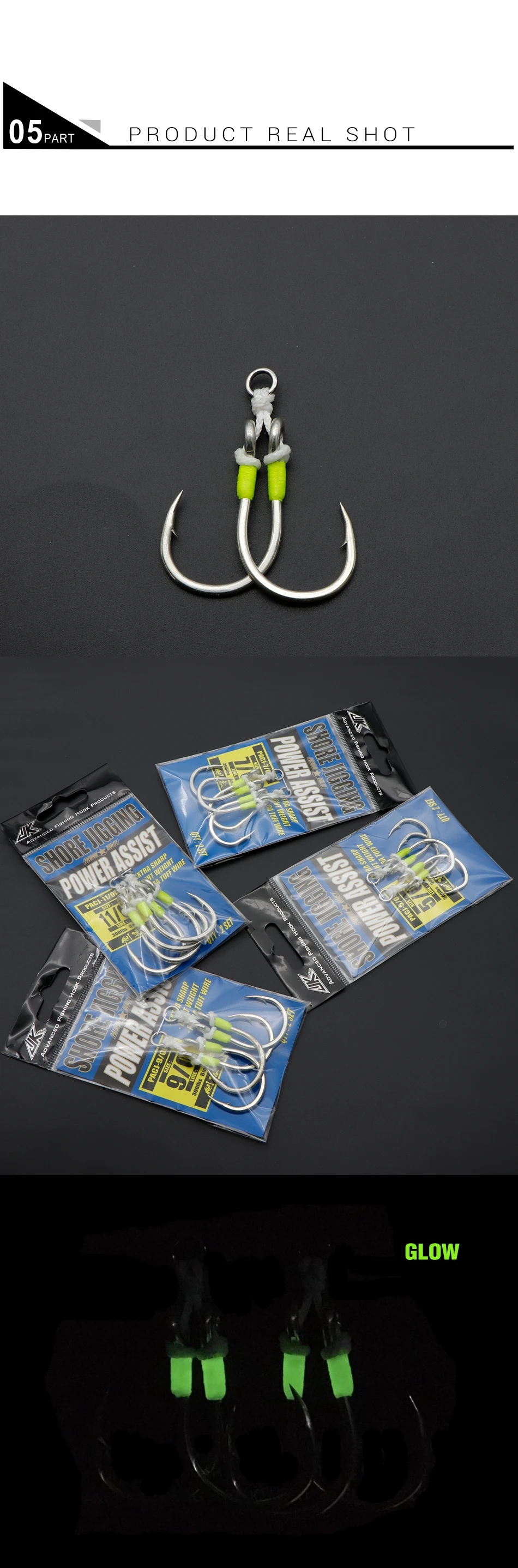 JK Fishing PACJ-L High Carbon Steel Saltwater Mustad Fishing Hook Sea ...