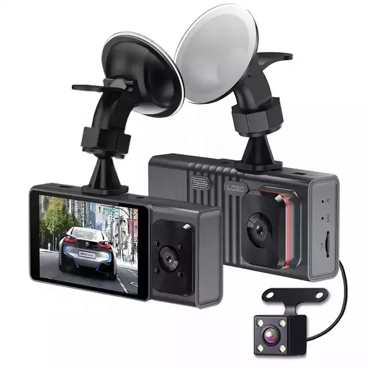 3 Inch Fhd 1080p Portable Dash Cam with Front+inside+rear 3 Lens Car ...