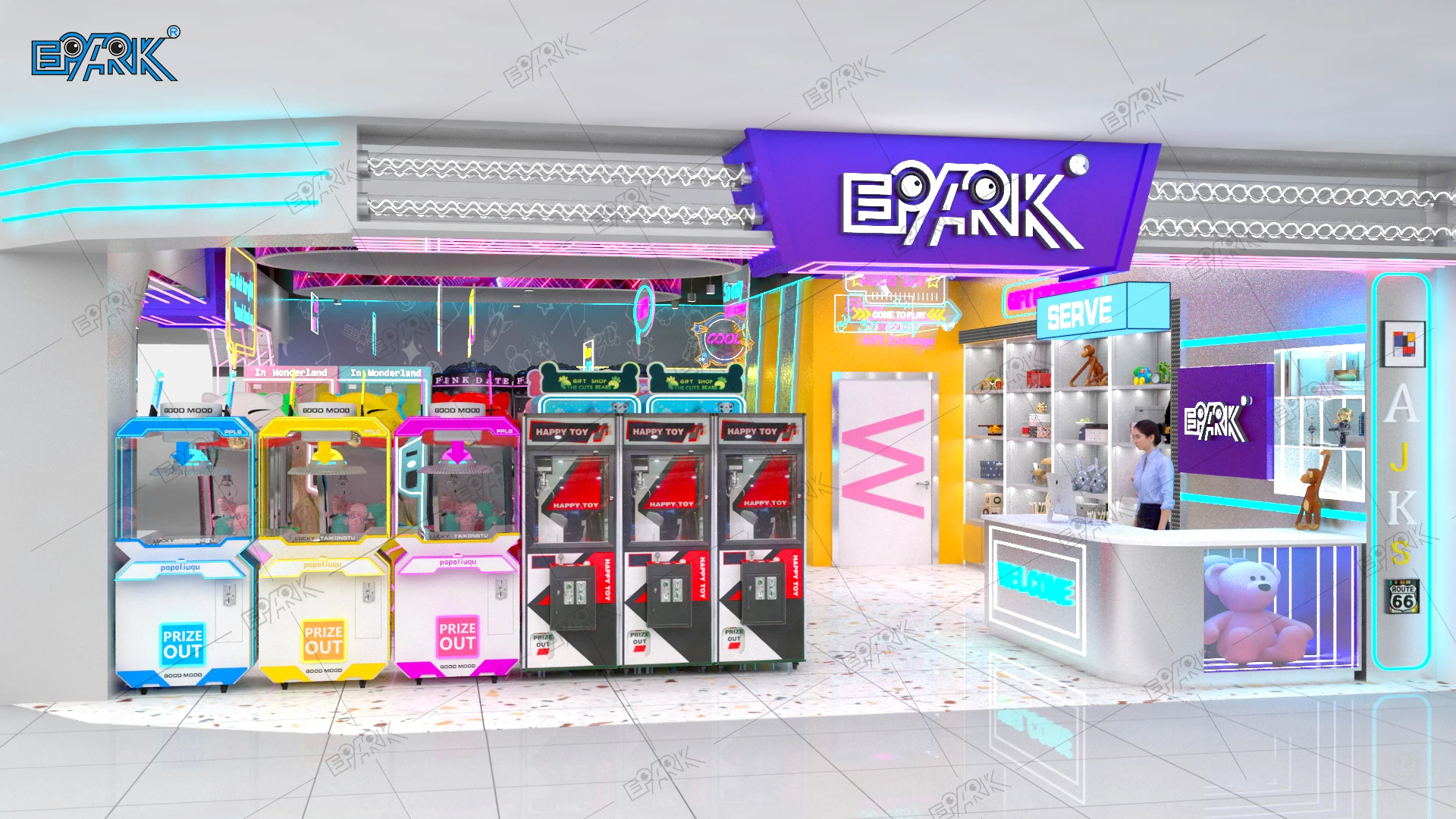 EPARK Amusement Park Coin Operated Scissors Pink Date