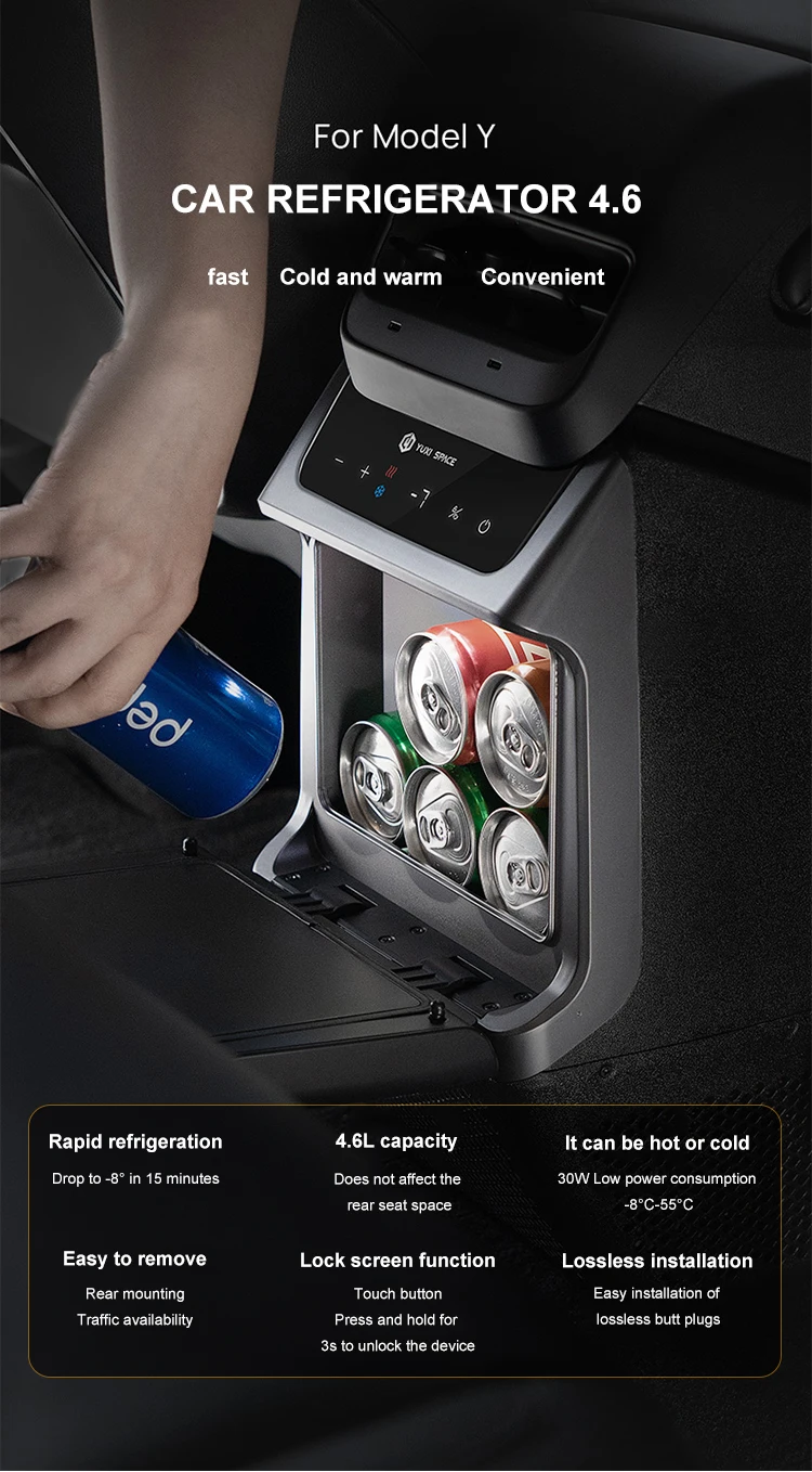 Car Refrigerator Camping Tesla Model Y Cooler Fridge Cooling And ...
