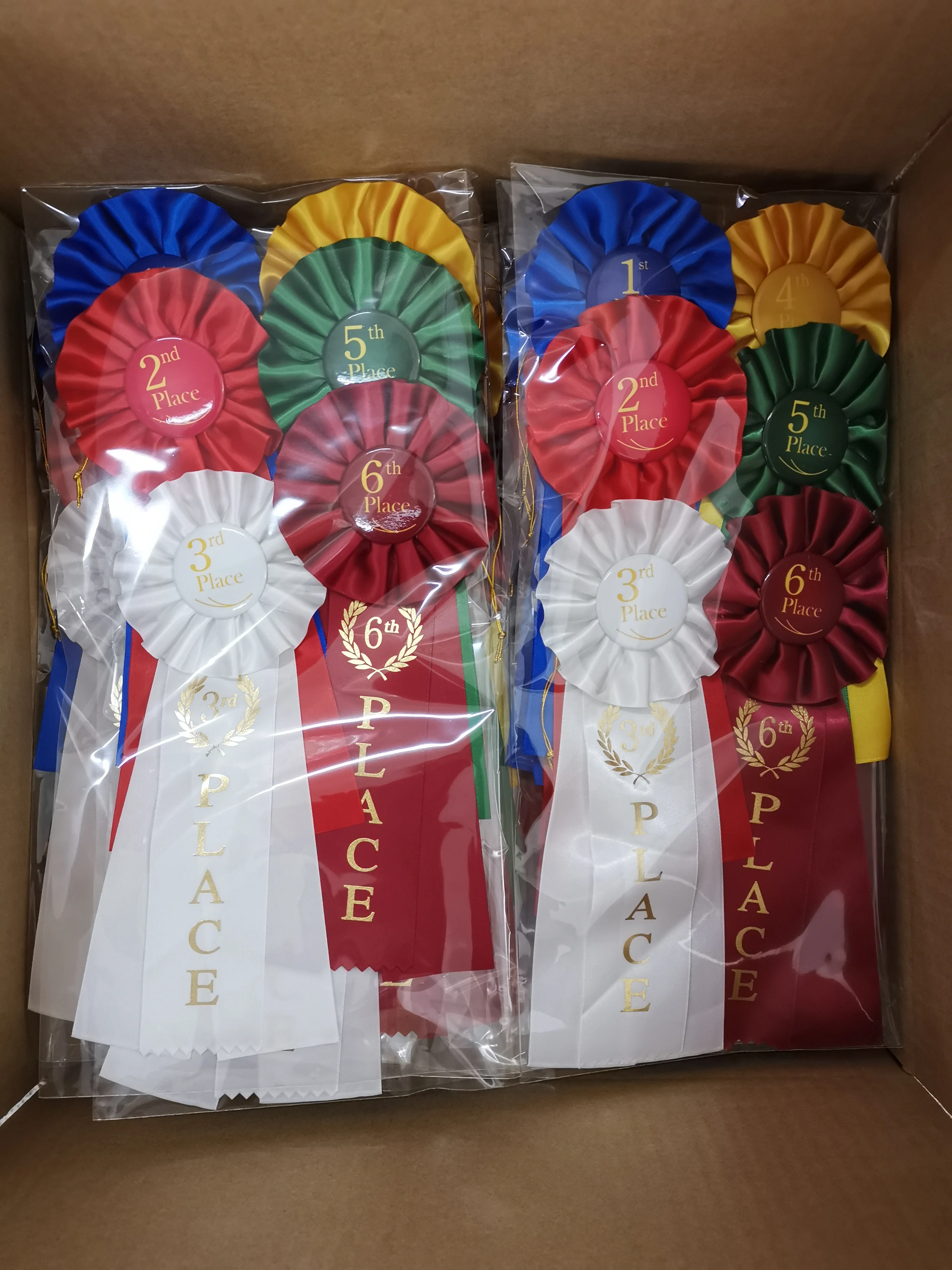 Custom Print Logo Satin Rosettes Ribbons Awards For Olympics Swimming ...