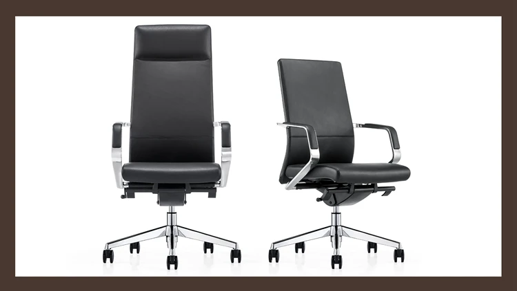 FURICCO High Back Executive Leather Chair with Aluminum Armrest