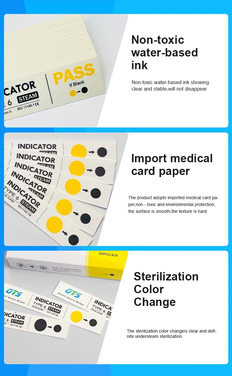 Autoclave Disposable Class 6 Steam Sterilization Indicators