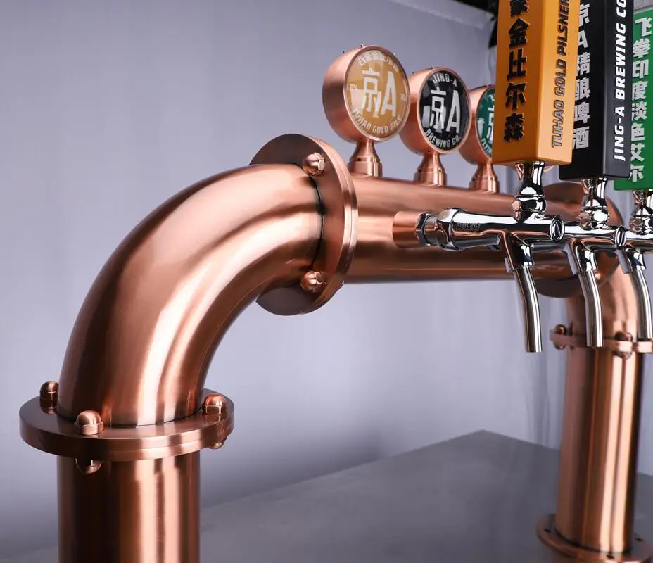 Custom Copper Bridge Beer Column Font 4 Tap Bar Stainless Steel Beer ...