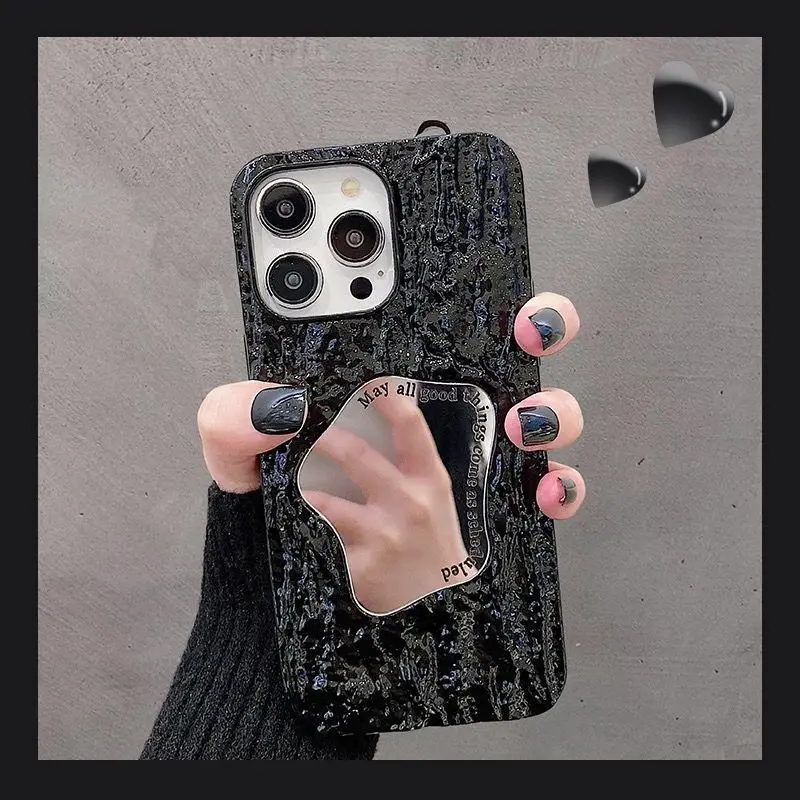 Fashion Pleated Mirror Surface Woman Phone Cover Apple Mobile Phone ...